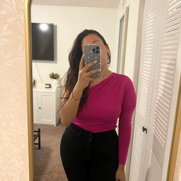 Zara | Tops | Beautiful Hot Pink Zara Bodysuit New With Tags | Poshmark